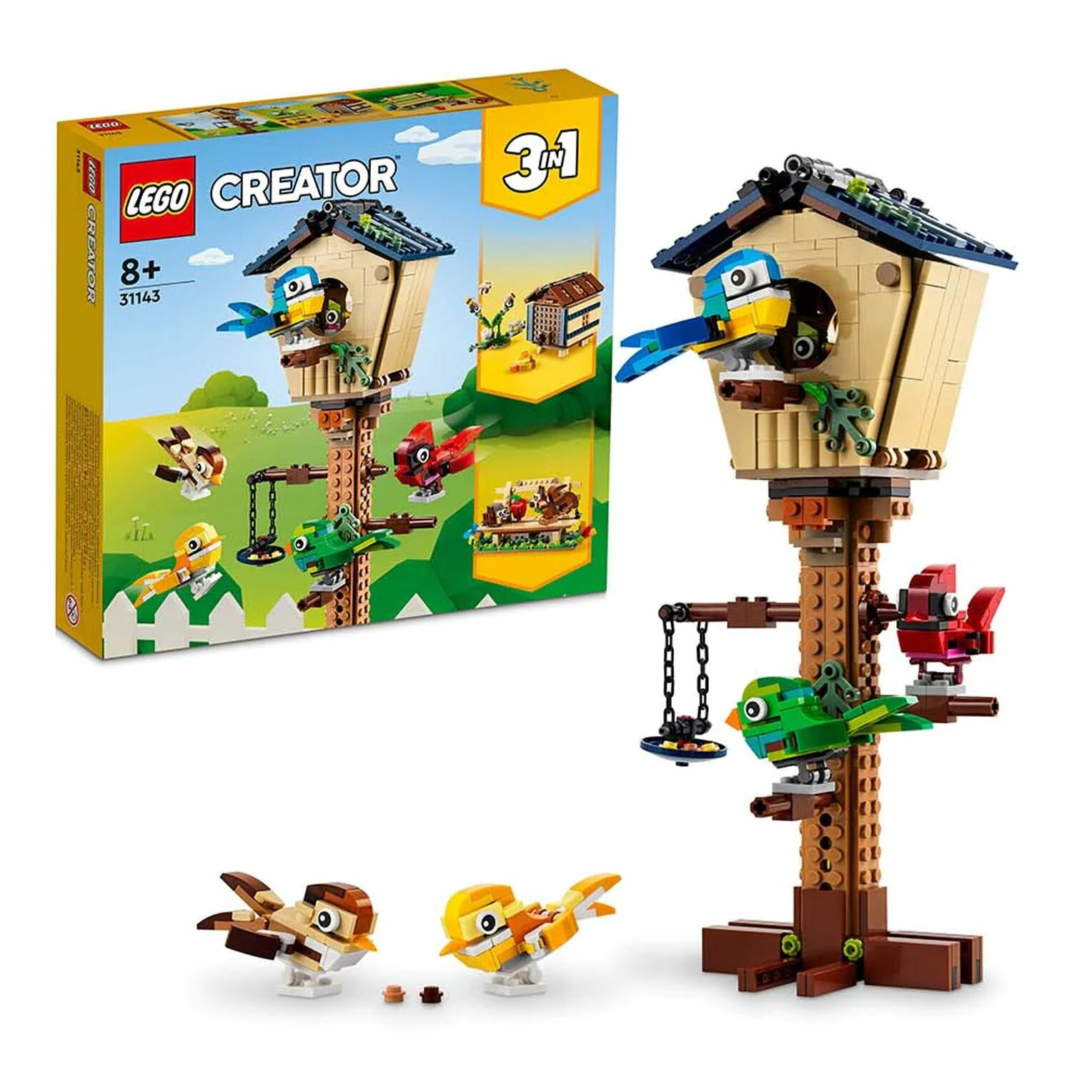 Конструктор детский LEGO Creator 3-in-1 Скворечник, 476 деталей, возраст 8+, 31143