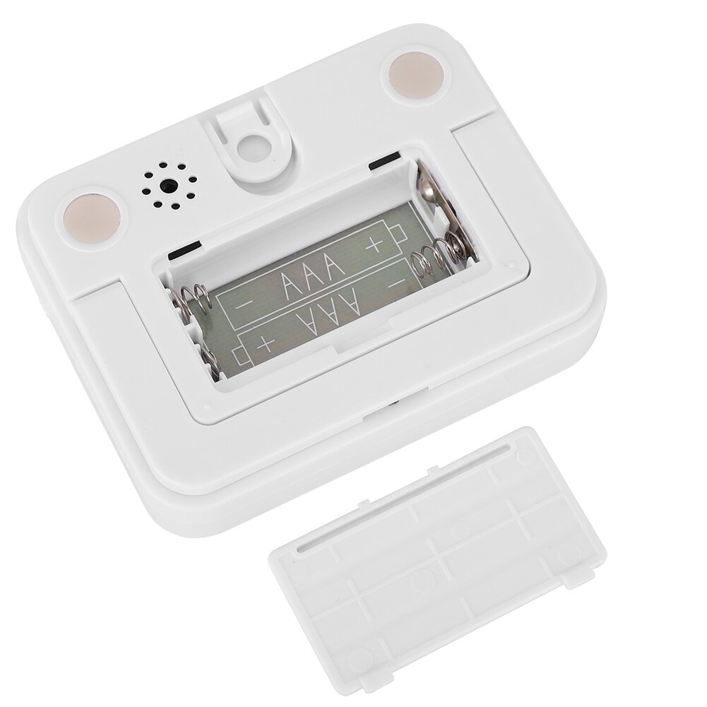 Кухонный таймер для дома без звука с вибрацией, будильник, напоминание, часы, двойной экран, функция памяти, магнит на задней стороне, поворотные отверстия для подвешивания и подставки, пластик, размер 8.4x6.5x1.9 см, вес 78 г, работает от 2 батареек AAA