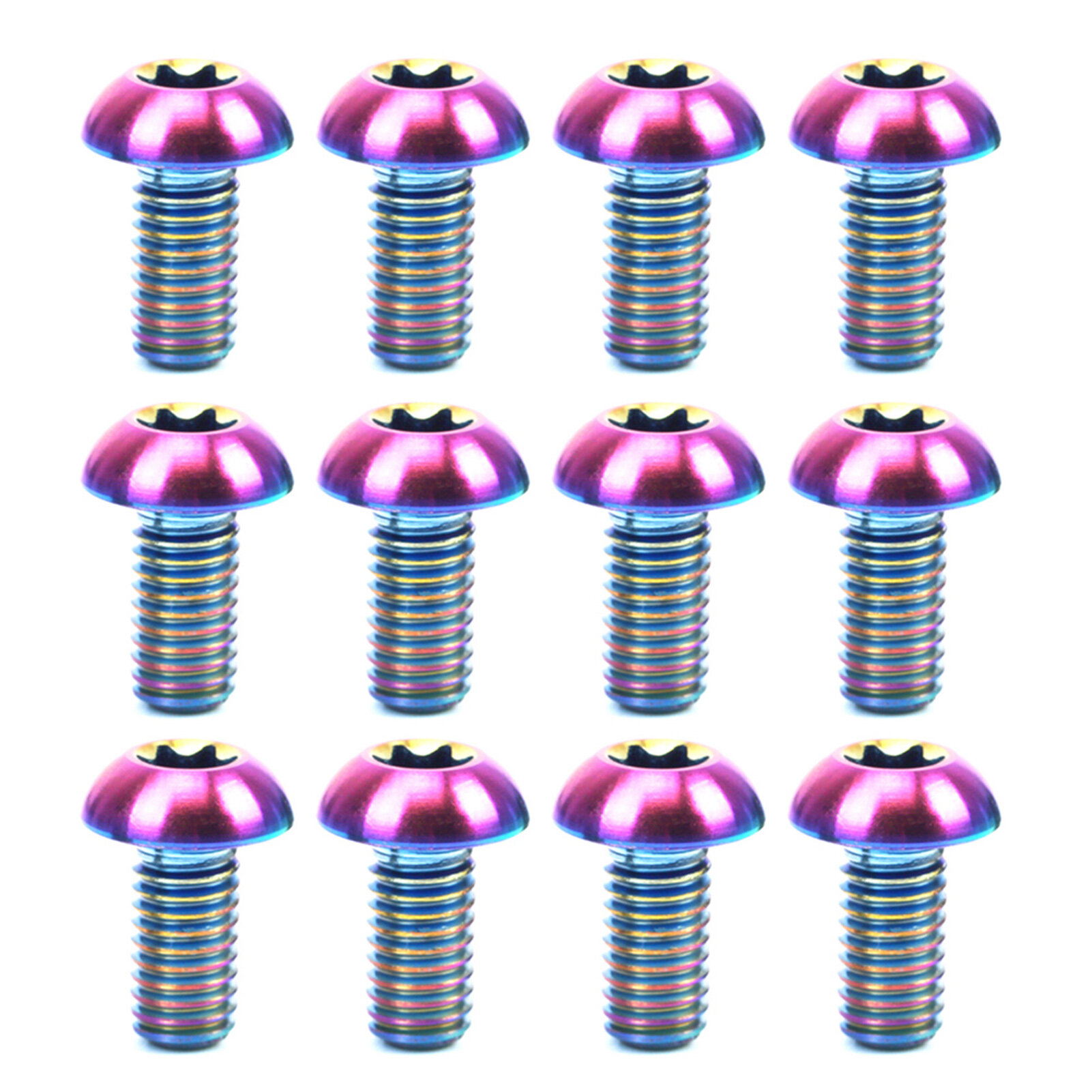 RISK 12PCS Болты для дисковых тормозов и держателей бутылок велосипеда M5×10mm с головкой T25 Torx из титана TC4, цвета: Титановый, Золотой, Радуга, для MTB, крепления дисковых роторов и водяных бутылок, винты для велосипедных держателей бутылок