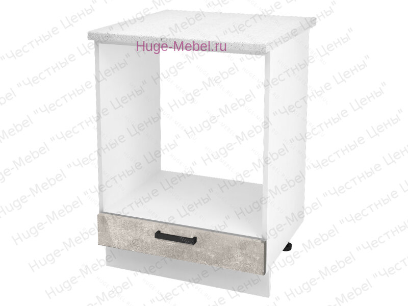 Шкаф кухонный под духовку напольный 450 Пасаденна (ателье светлое) Huge Mebel . Ширина 450 Высота 820. Кухонные шкафы
