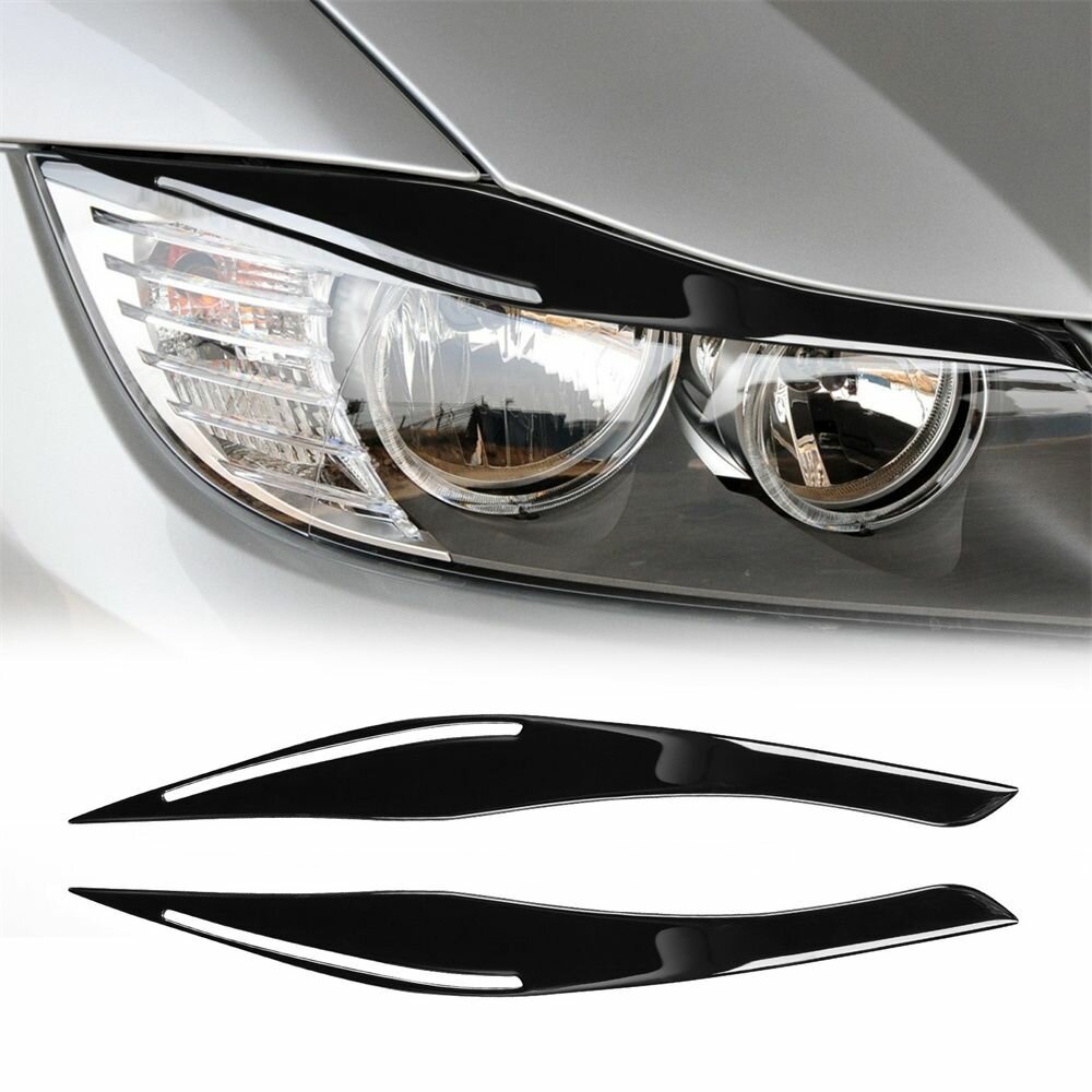 Глянцевая Черная Накладка Для Век и Бровей Фары BMW 3 Серии E90 E91 2009-2012