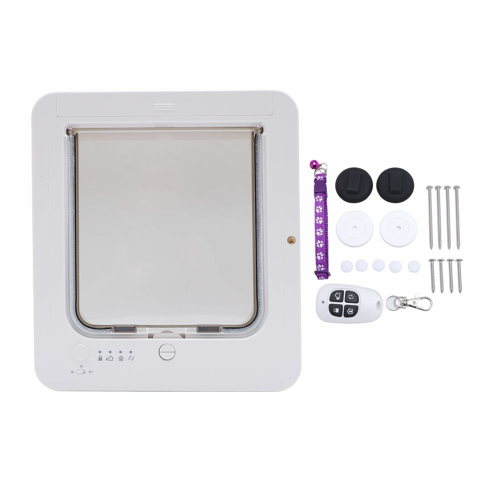 Микрочиповая дверь для кошек, автоматическая, с пультом, белая