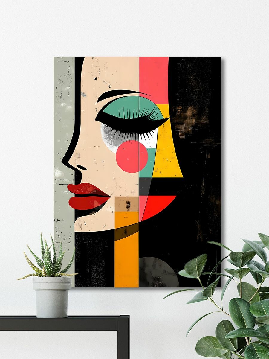 Портрет девушки / Абстракция, Картина на холсте / на стену, 20х30 см.