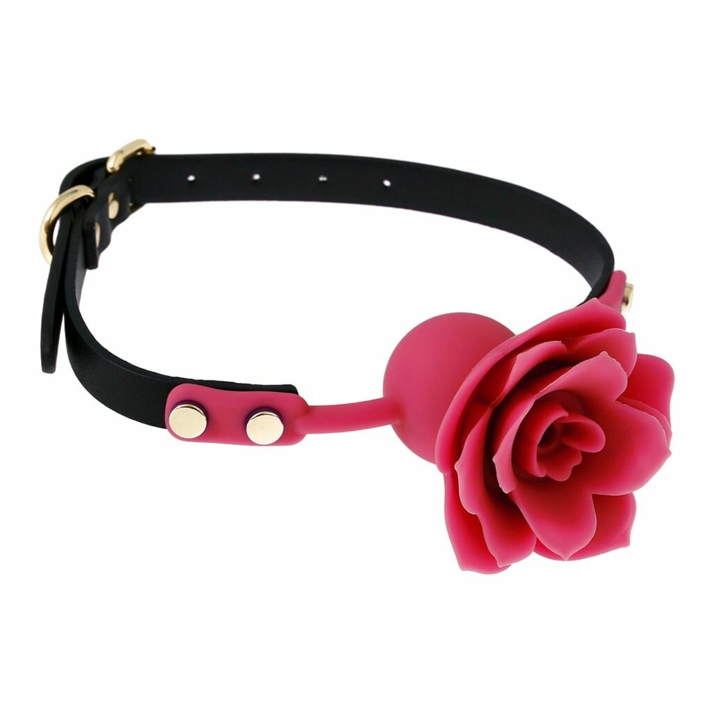 Силиконовый мяч-губа с розой для BDSM