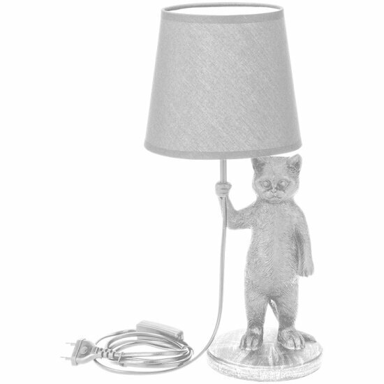 Светильник декоративный Rexant настольный моби "Кот с зонтом" , с цоколем Е14, 40 Вт, цвет белый
