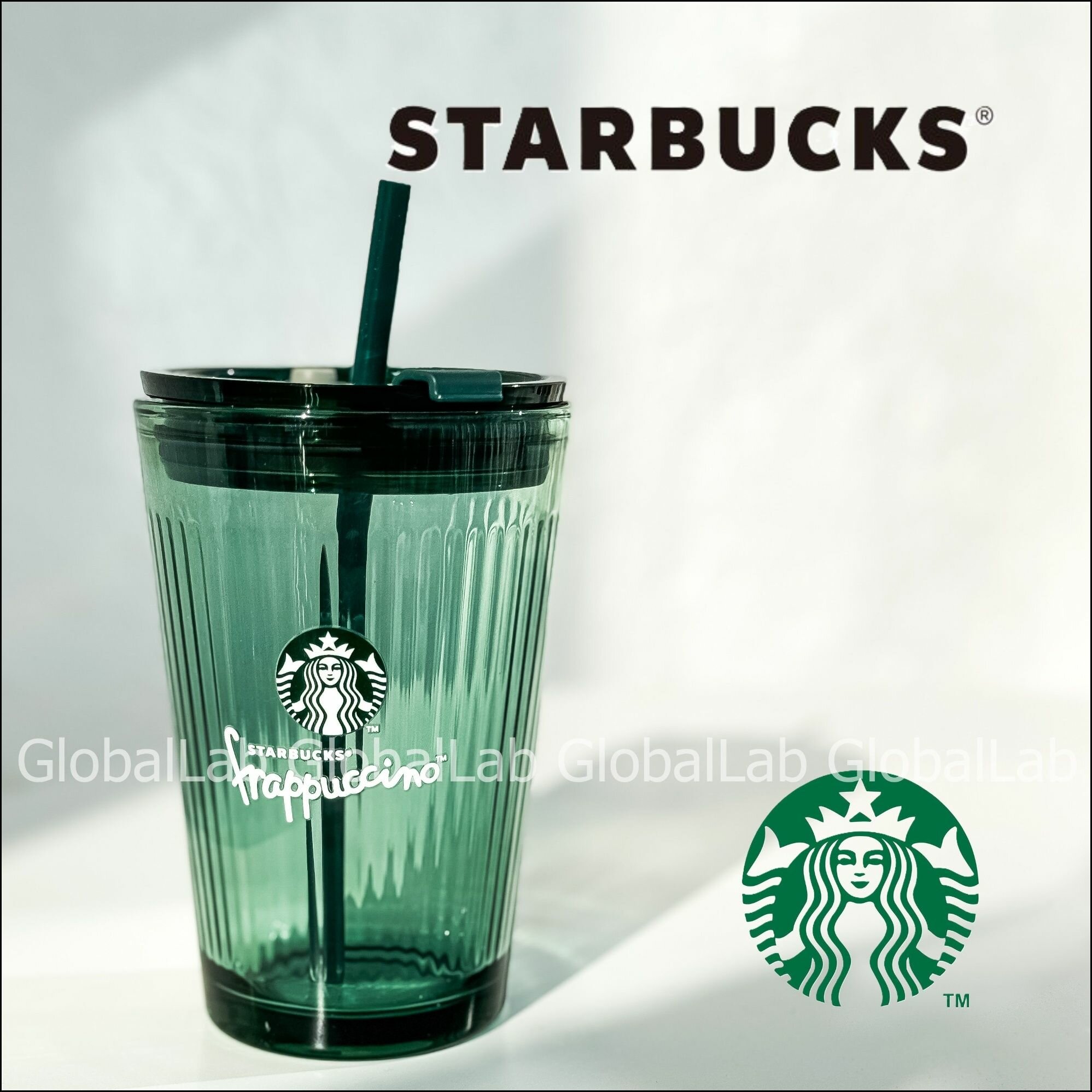 Стакан стеклянный с трубочкой Starbucks Frappuccino 473ml