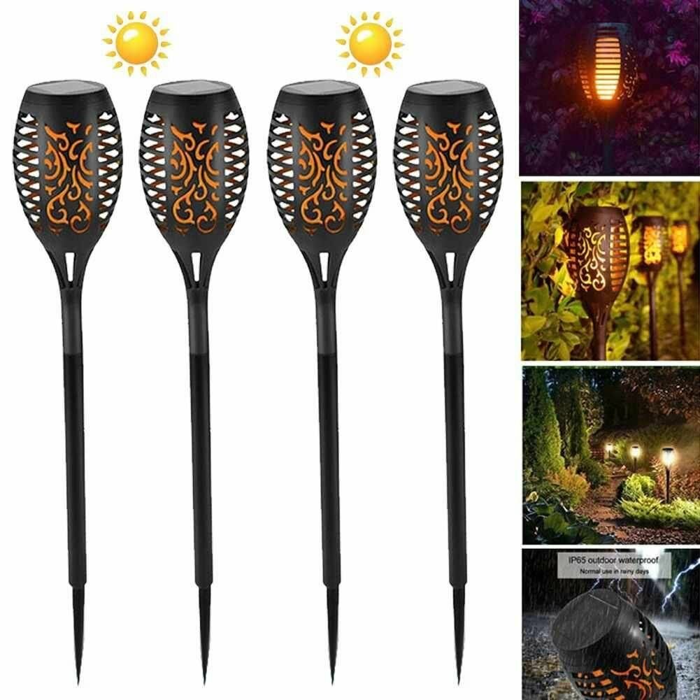 Садовые светильники уличные на солнечной батарее с эффектом пламени Факел-CJX2
