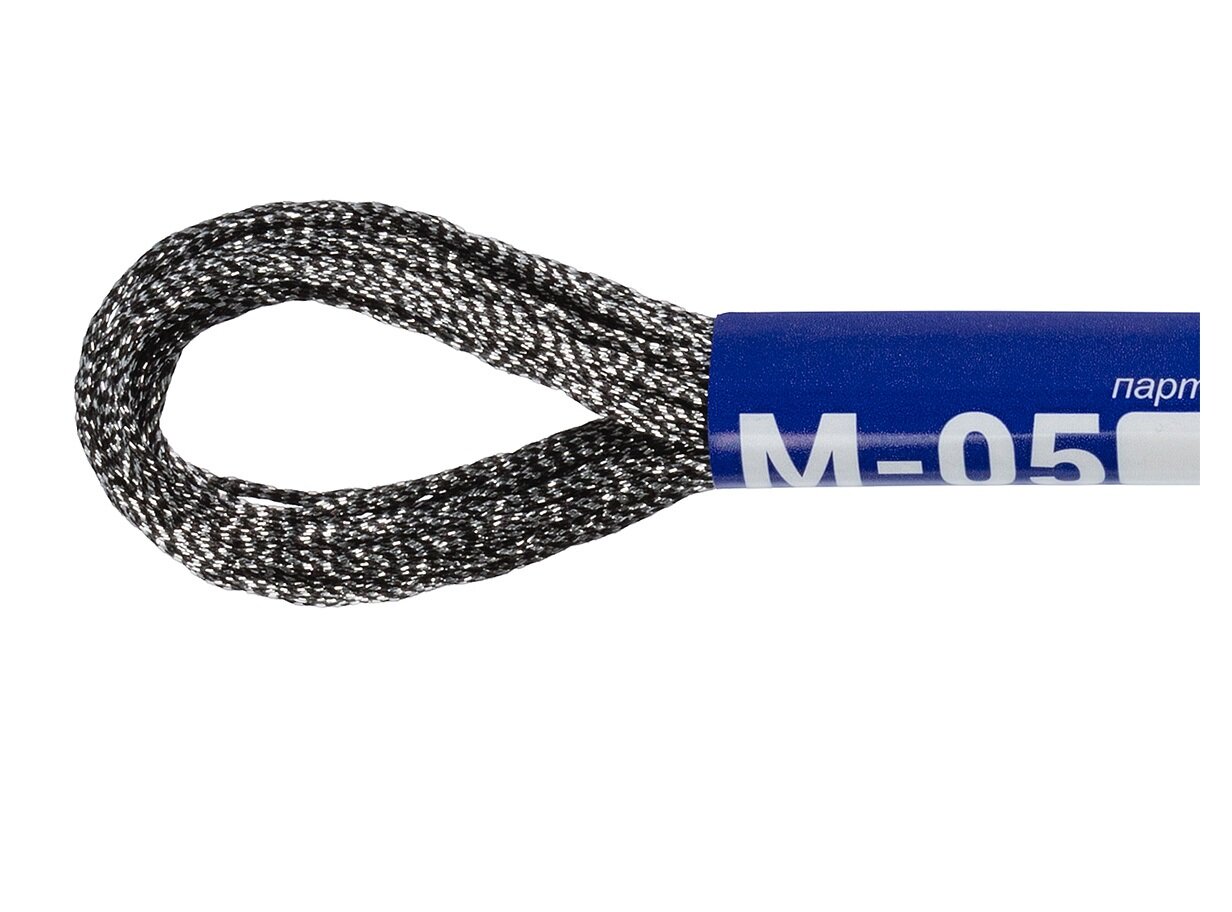 Мулине Gamma NM металлик, нитки для вышивания 8 м, M-05 черный/серебро, 1 штука, 100% полиэстер
