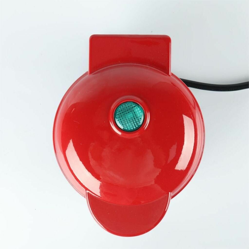 Вафельница, мини, электрический, с антипригарным покрытием, красный