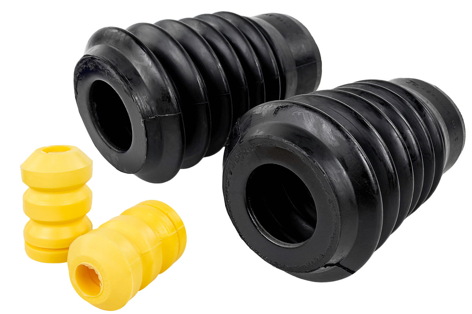 Комплект черных пыльников амортизаторов передних стоек с отбойниками на ВАЗ 2108-2115, Лада Гранта, Калина, Приора