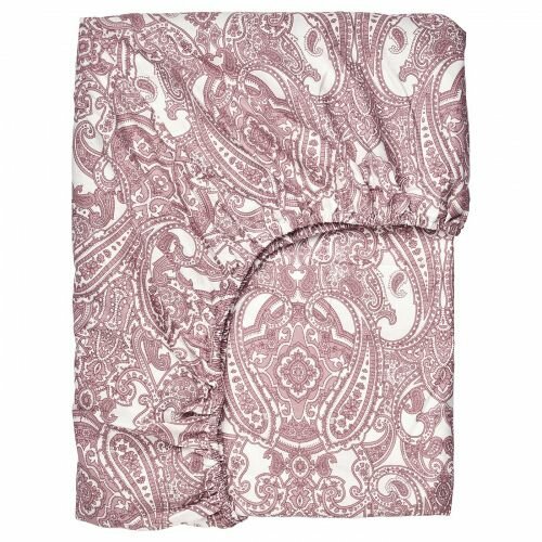 JATTEVALLMO Простыня натяжная икеа, белый/темно-розовый 140x200 см (20461043)