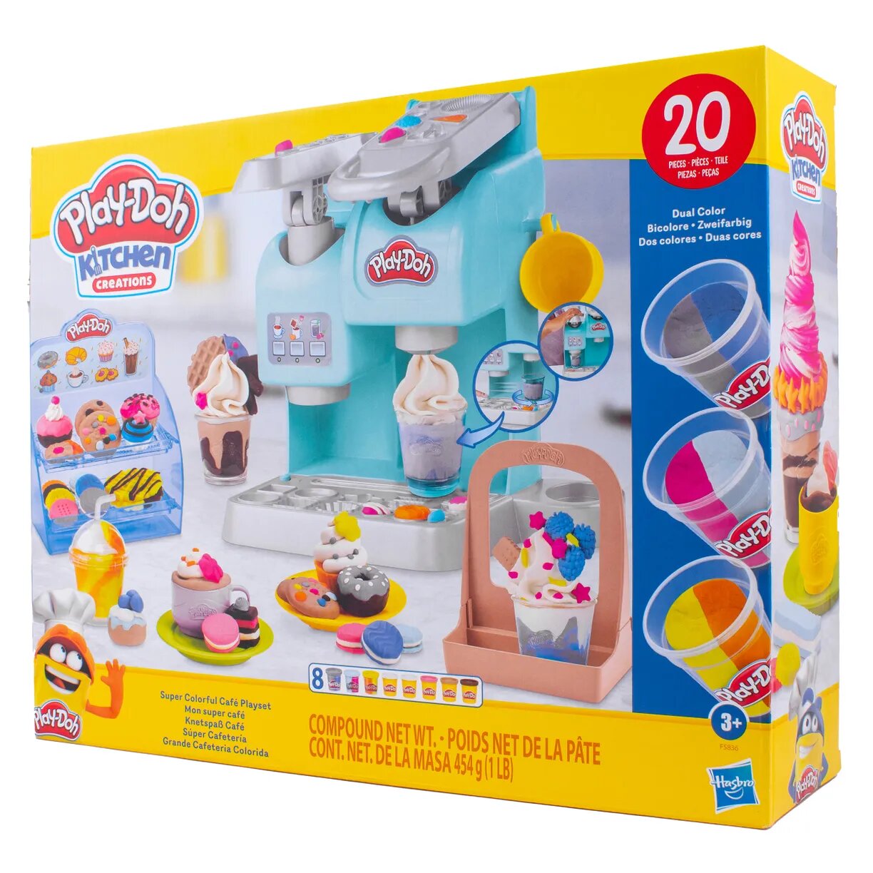 Набор для лепки Play-Doh "Разноцветное Кафе", 8 цветов, 20 предметов