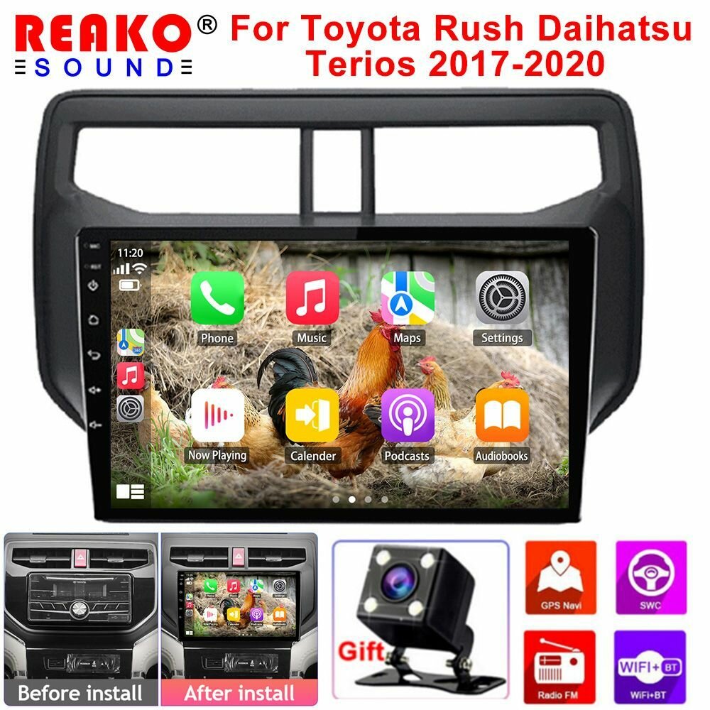 Автомагнитола 2 дин Андроид для Тойота Раш/Toyota Rush Daihatsu Terios 2017-2020 2+64G Carplay WiFi Bluetooth Gps навигатор Мультимедиа плеер