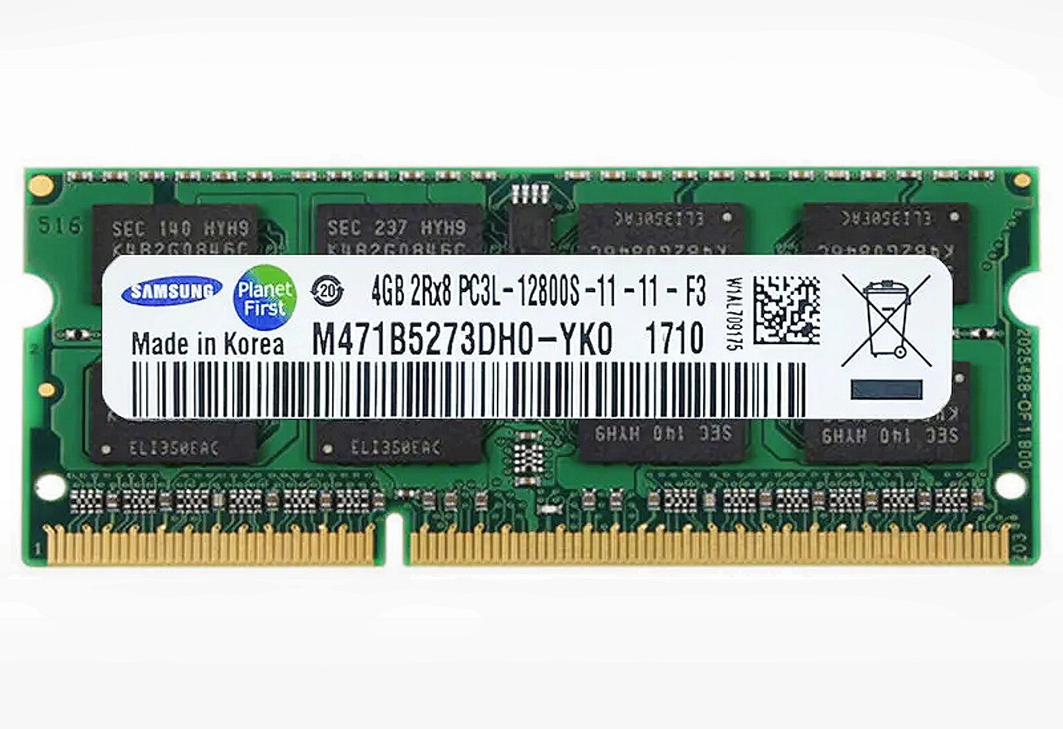 Оперативная память Samsung 4GB DDR3 PC3L-12800s 1600MHz SO-DIMM