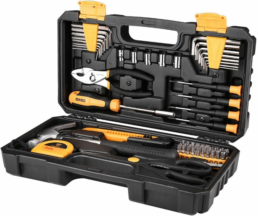 Набор инструментов для дома Deko PRO DKMT62 (62шт.) черно-желтый