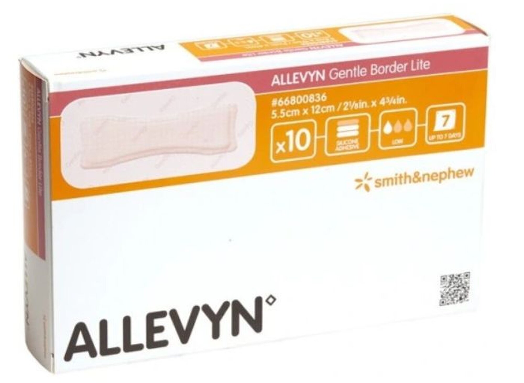 Пластырь Smith & Nephew ALLEVYN Gentle Border Lite 5,5 x 12 см, 10 шт.