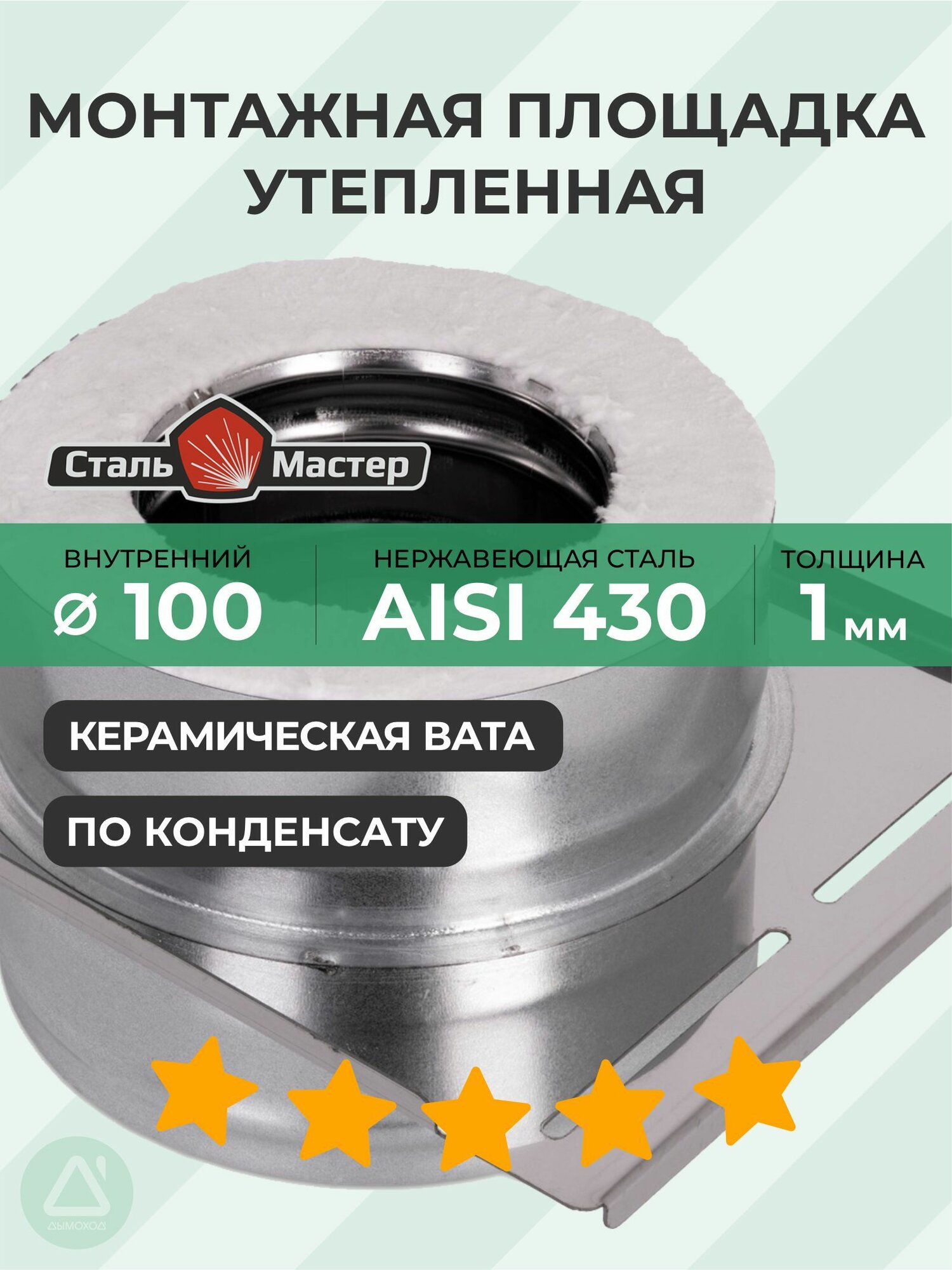 Монтажная площадка утепленная К 100 / 200 нерж 1 мм / оцинковка супервул