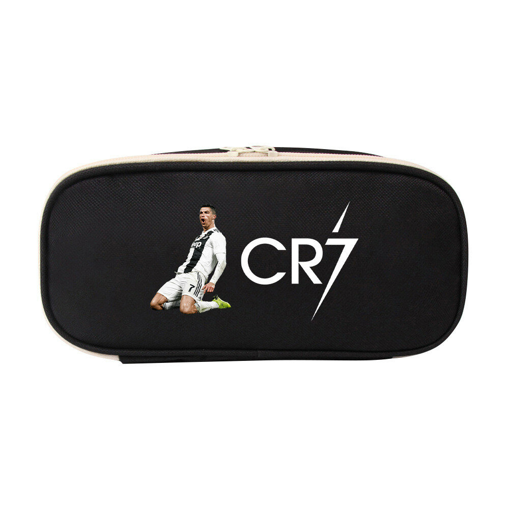 Cr7 canvas stationry organizer with cartoon print for students adults black 4