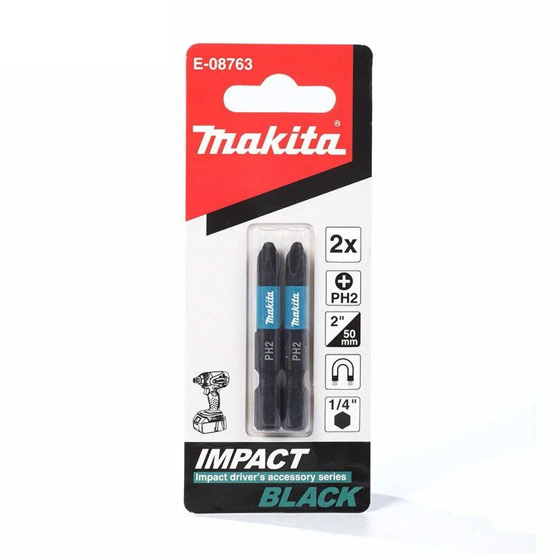 E-08763 PH2 ударные насадки для шуруповерта 50 мм 1/4 дюйма 2 шт. магнитные крестовые насадки для дрели аксессуары серия