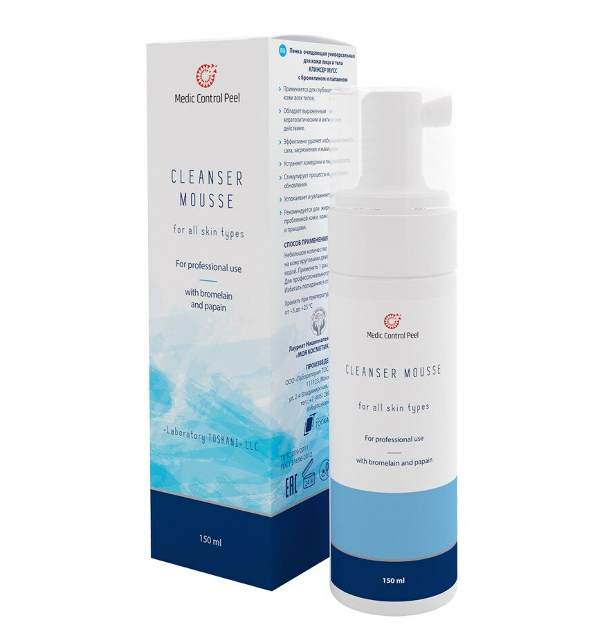 Medic Control Peel Cleanser Mousse Мусс глубокого очищения кожи лица и тела Клинсер Мусс, 150 мл