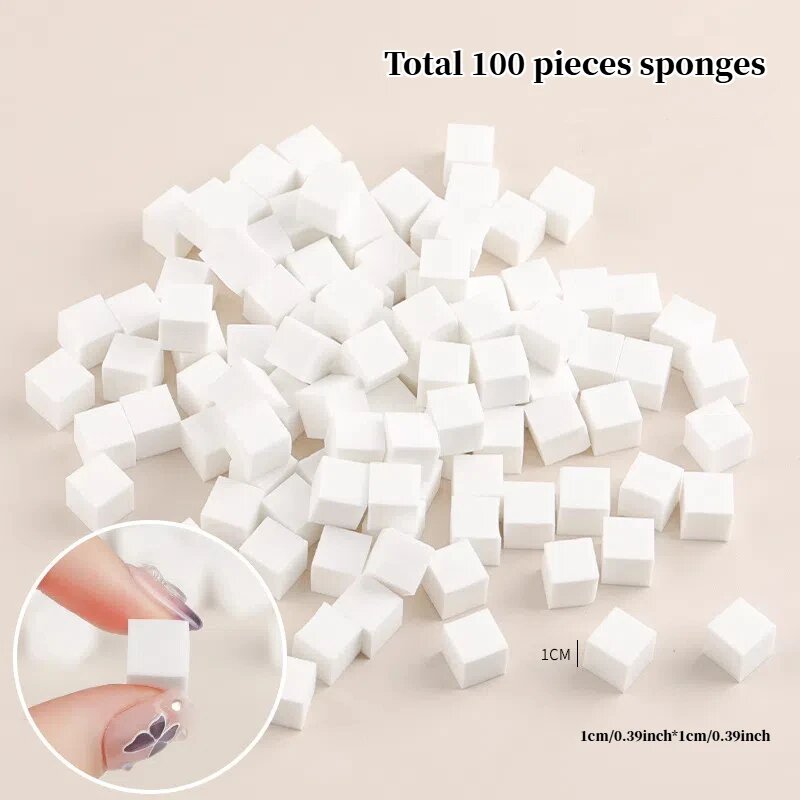 100 шт, градиентная губка для ногтей, набор губок для дизайна ногтей для DIY, кисть для гель-лака для дизайна ногтей, блестящая пудра, аксессуары для маникюра