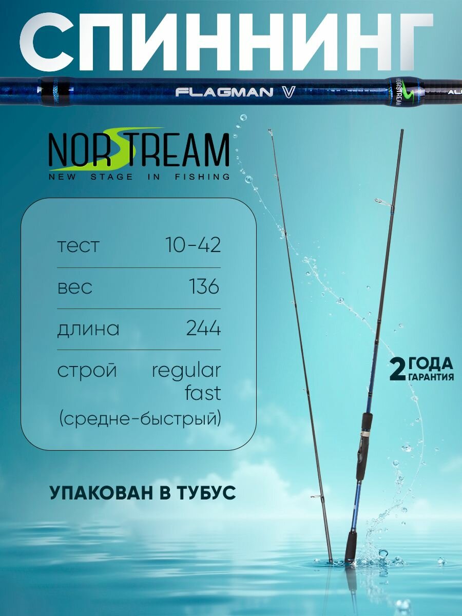 Спиннинг Norstream Flagman 5 802MH тест 10 - 42 г, 244см