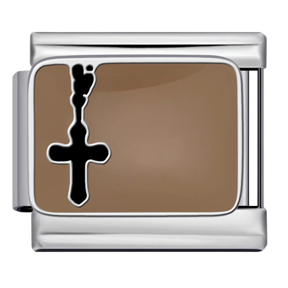 Бусины MoBuy нержавеющая сталь крест-глаз 9 мм Коричневый, ICJ2658