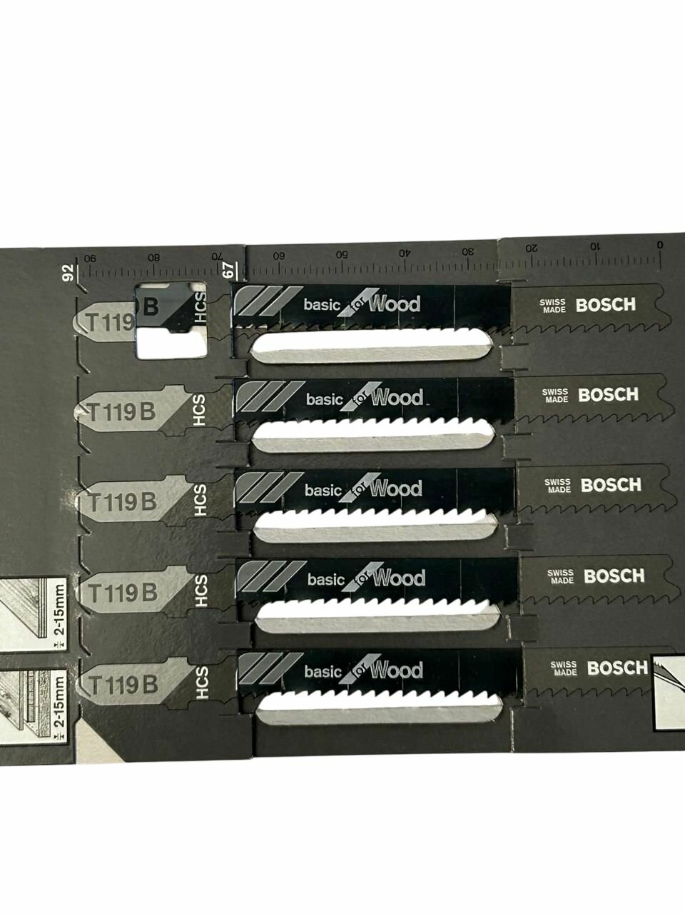 Набор пилок для лобзика по дереву premium БОШ T119B, 5 шт, Оригинал