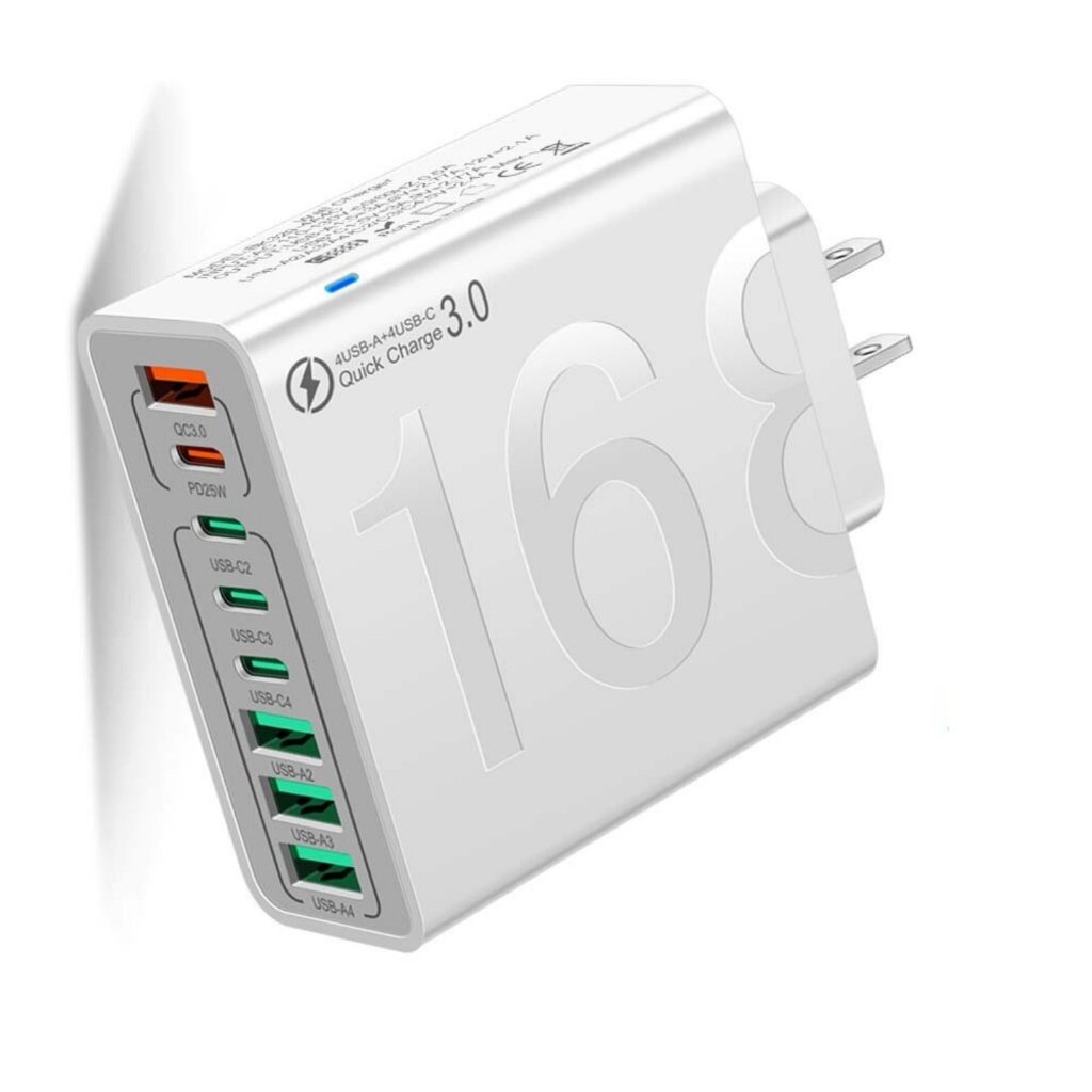 Стандартное для США мультиинтерфейсное зарядное устройство QC3.0 мощностью 150 Вт для быстрой зарядки-белый