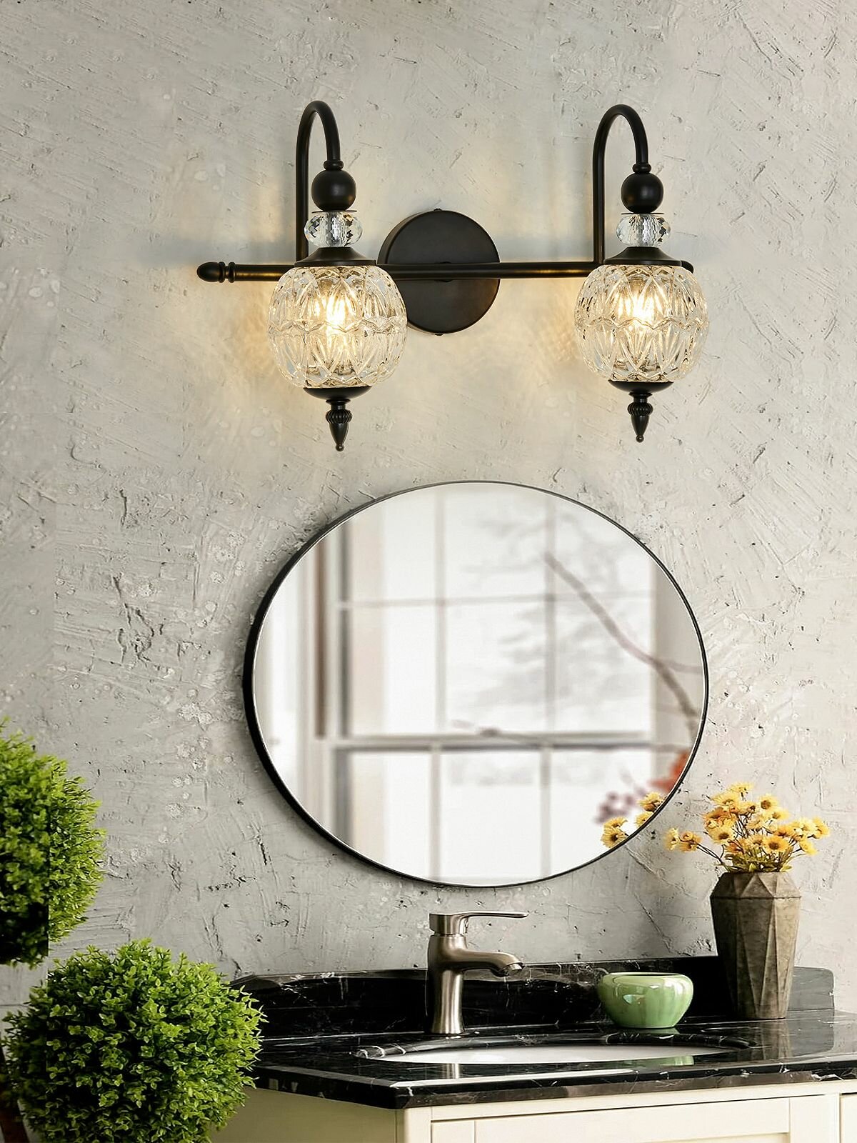 Бра настенный светильник G9 у зеркала для спальни, ванной, гостиной