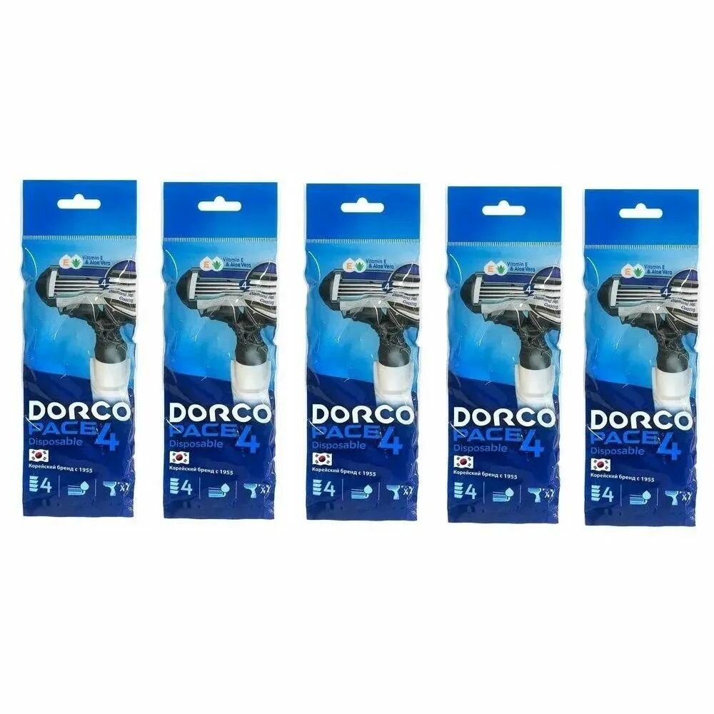 Бритвенный станок Dorco Pace 4, одноразовый 5 шт