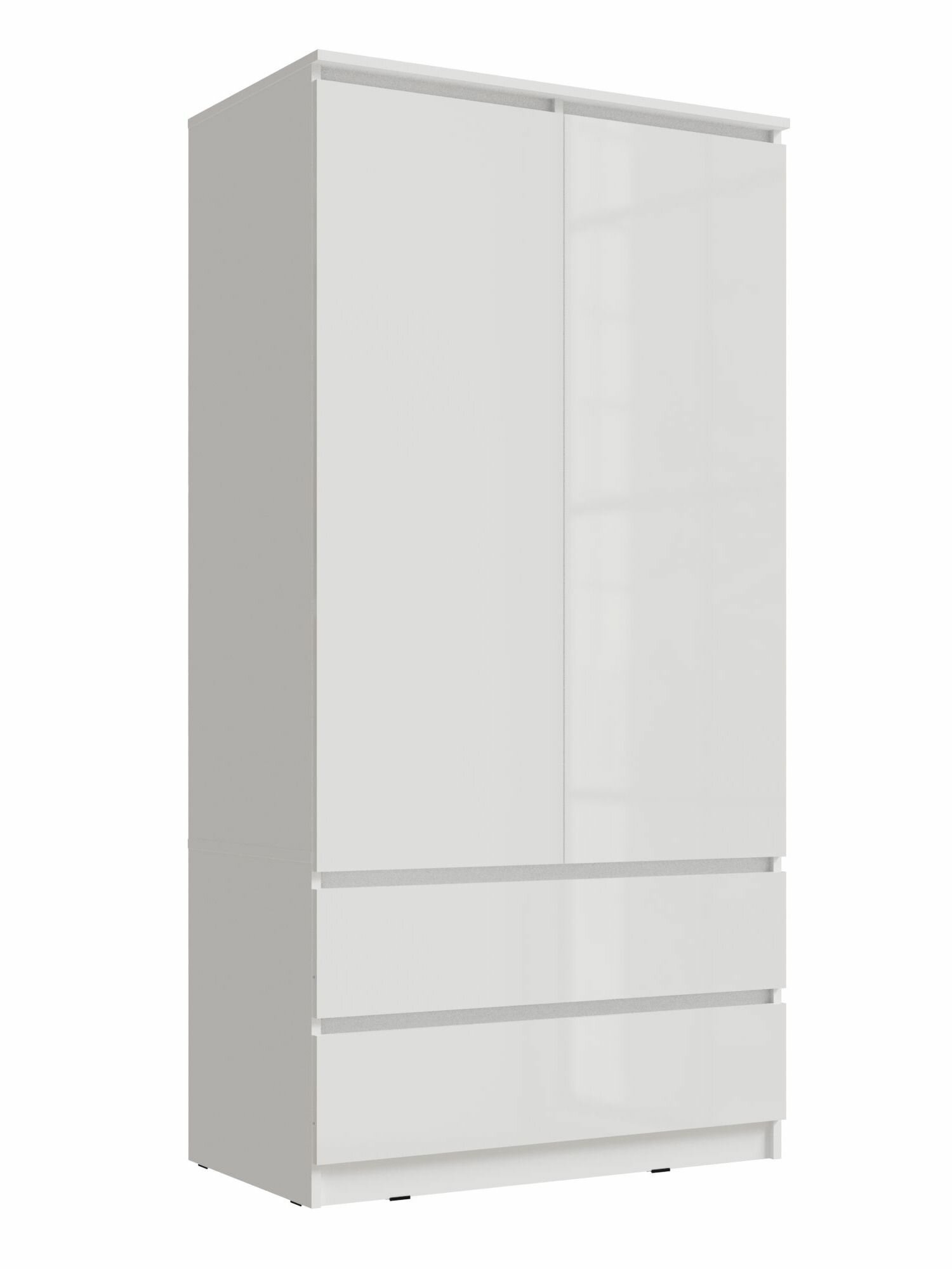 Шкаф Челси 902х1796х514 (Белый глянец холодный/ белый) МИФ