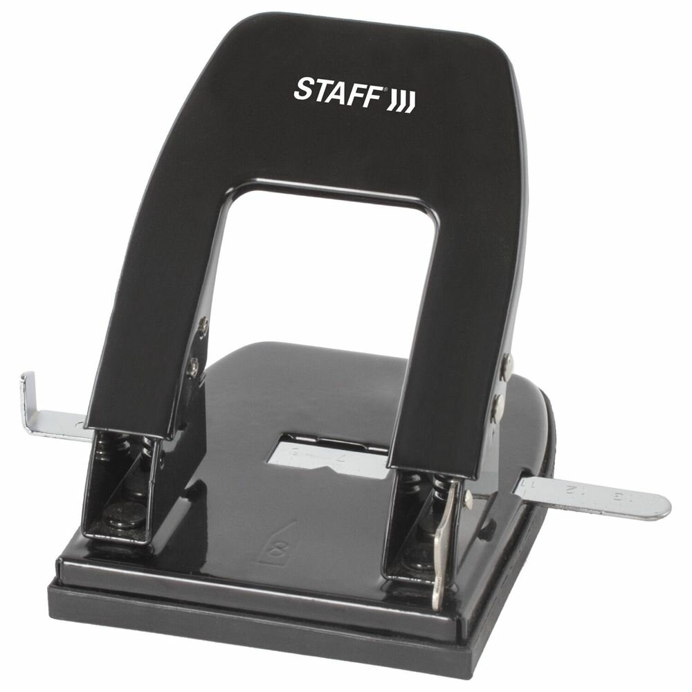 Дырокол металлический STAFF "Manager", до 30 листов, черный