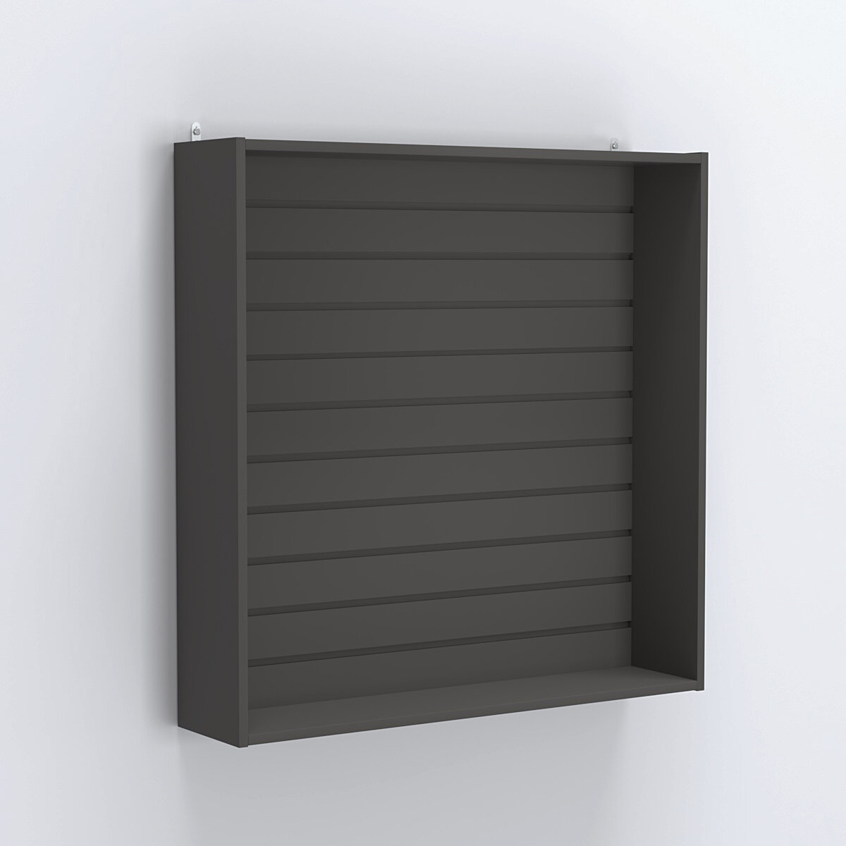 Витрина настенная №204-1В открытая с экономпанелью, Черный. Производство товара - компания ТОБ.