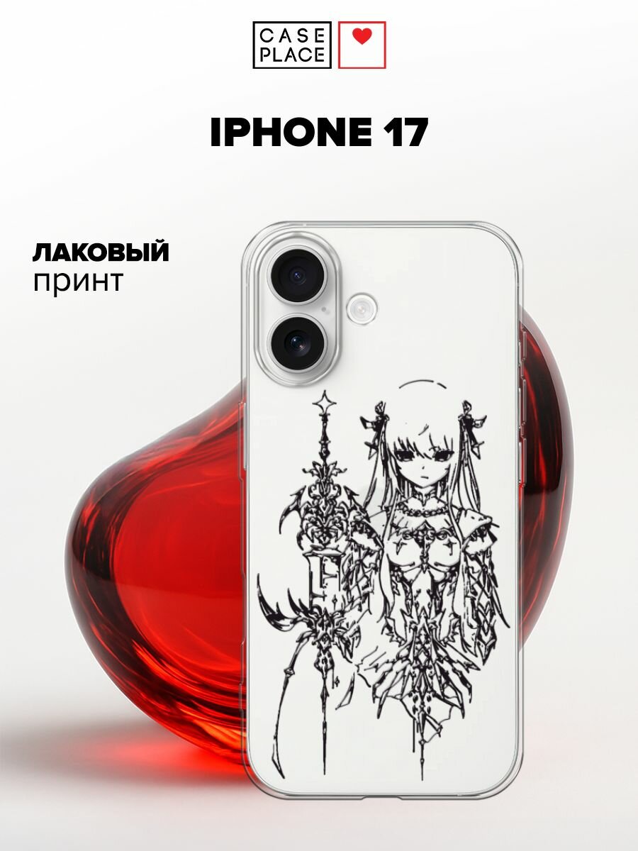 Силиконовый чехол на Apple iPhone 17 / Айфон 17 с принтом Аниме девушка с мечом