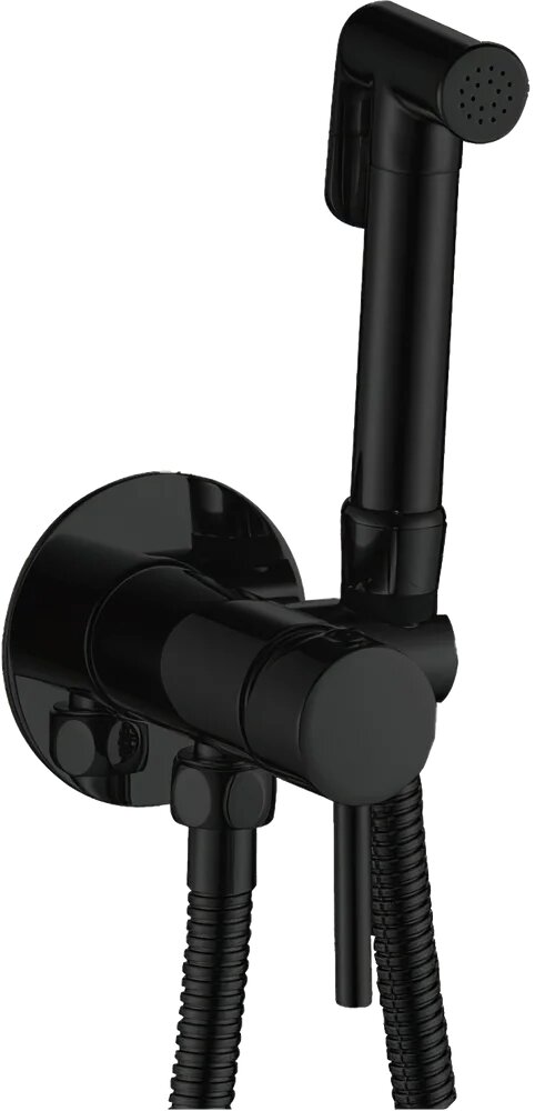 Гигиенический душ Haiba HB5511-7 со смесителем, черный, матовый, латунь, рычажный, смеситель для биде