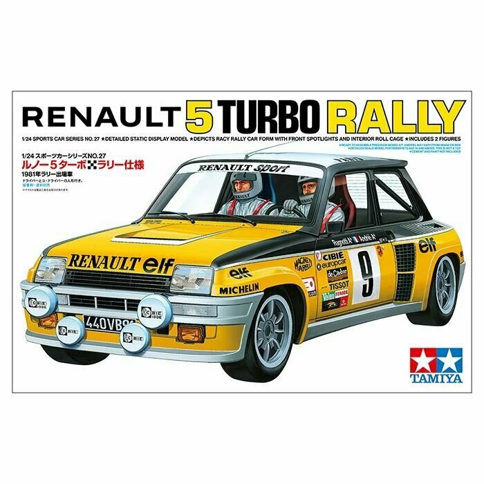 Сборная модель Машинка Tamiya-24027 1/24 Renault 5 Cinq Turbo rally car model kit