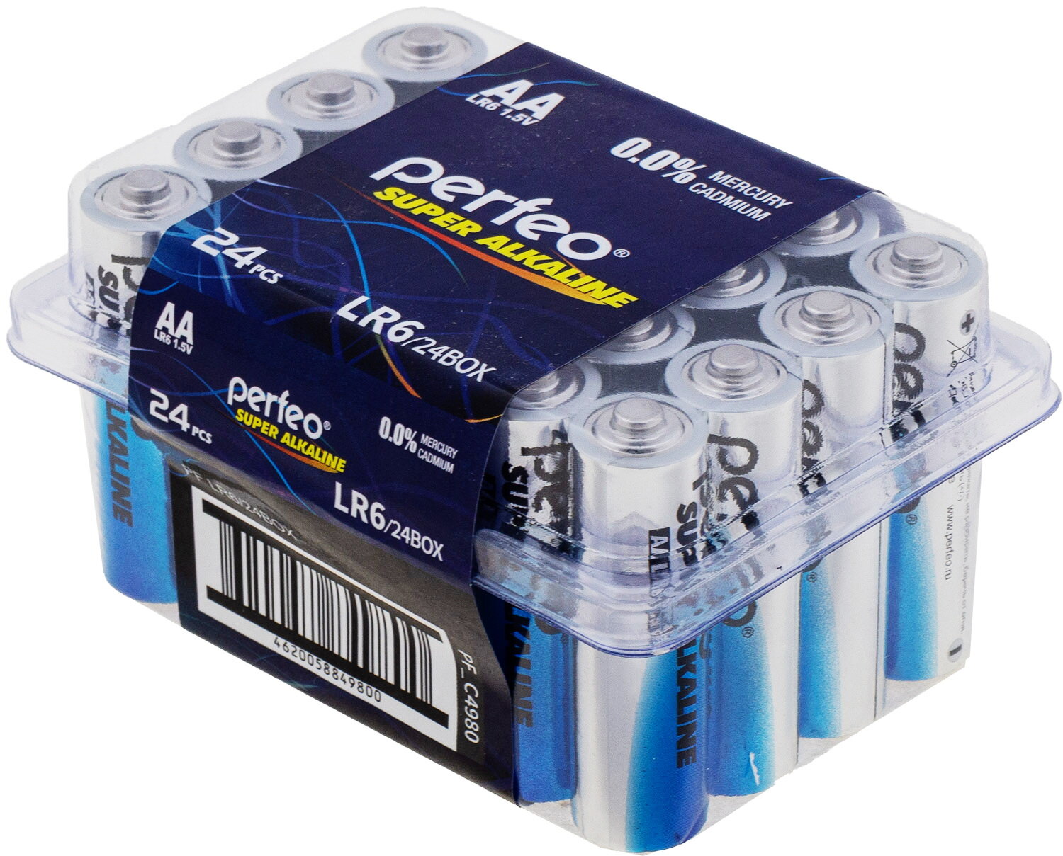Батарейки Perfeo LR6/24BOX, щелочные, AA, в пластиковом боксе, 24 шт.