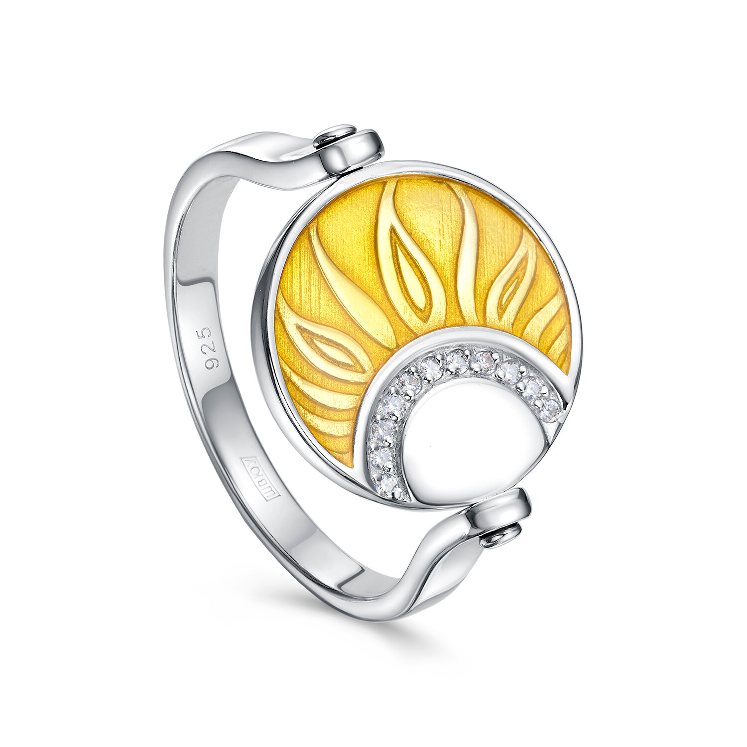 Кольцо, серебро, 925 проба, фианит