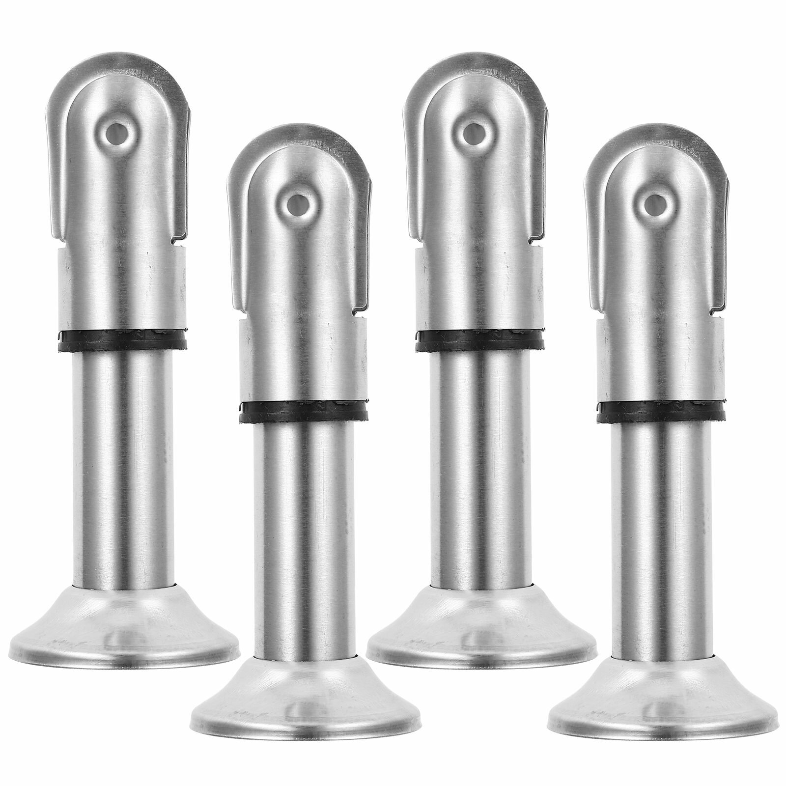 Комплект из 4 опорных ножек из нержавеющей стали серебристого цвета для туалетных перегородок