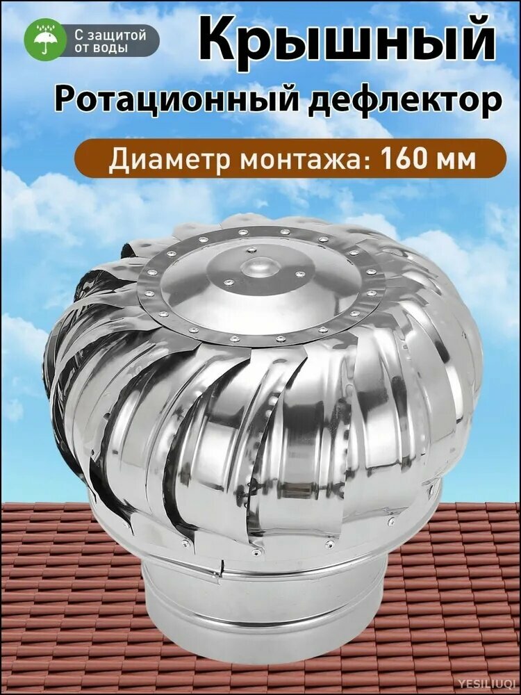 Турбо-дефлектор из нержавеющей стали 160 мм для вентиляционных труб