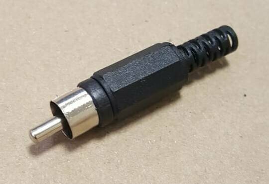 2 шт, Колокольчик, Разъем RCA (Male), штекер на кабель под пайку, черный