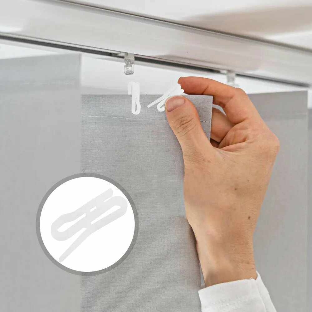 100 Штук Крючков для Штор, Пластиковые, Универсальные для Автомобилей и Автобусов