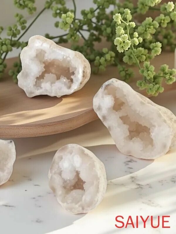 Натуральная жеода горного хрусталя 4-5cm белый кристаллический грот для очистки энергии