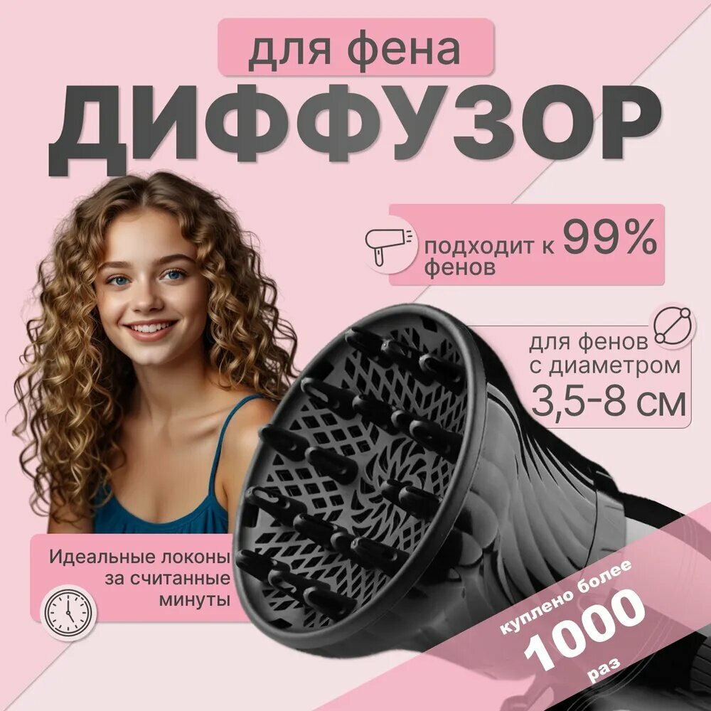 UTEEN Диффузор для фена / насадка универсальная 16,5 см для кудрей и объема