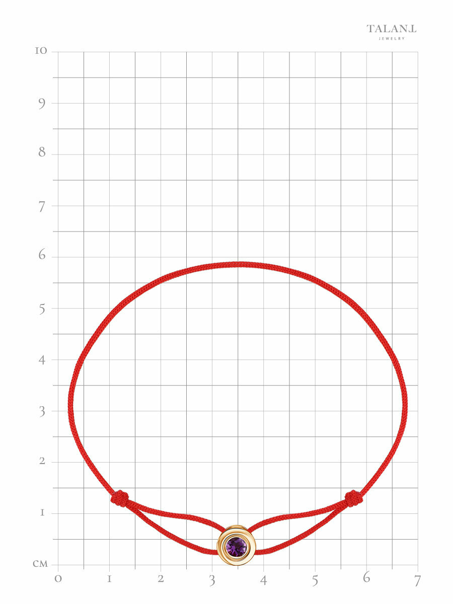 Браслет, красное золото, 585 проба, аметист