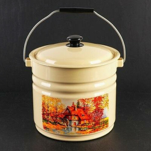 Ведро эмаль 12Л Ц/ШТ С/КР слоновая старая мельница КМЗ