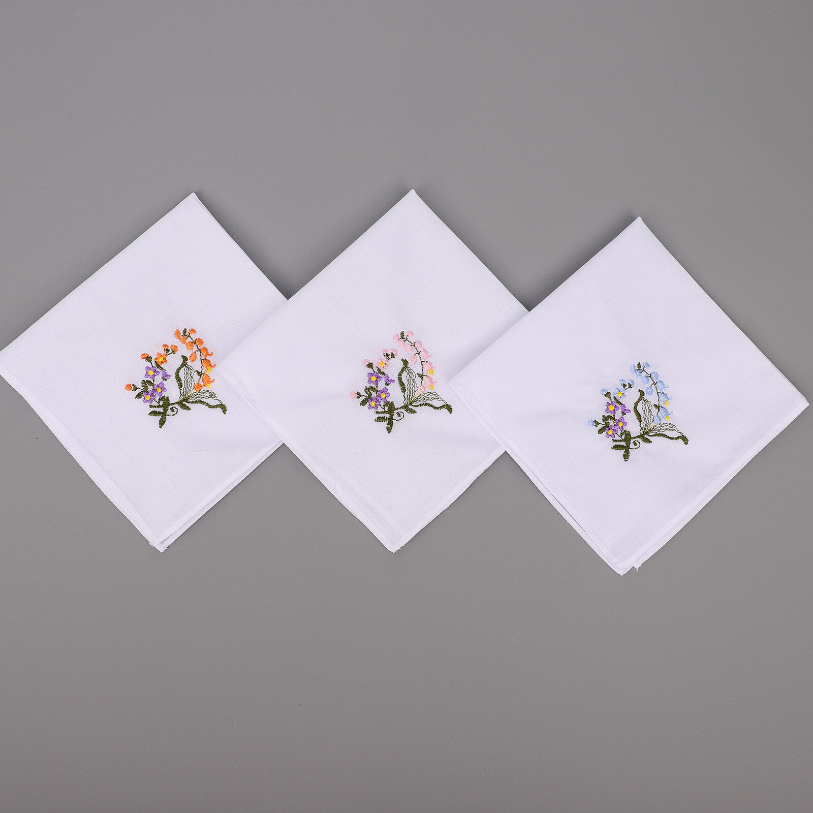 28см60 шт хлопчатобумажная женская вышивка вытирание пот носовой платок кружевной платок мульти цветочная вышивка белый