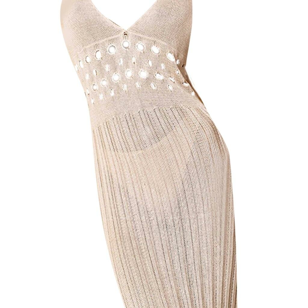 Женский бикини, открытый купальник, прозрачное платье для пляжа, Бежевый - M