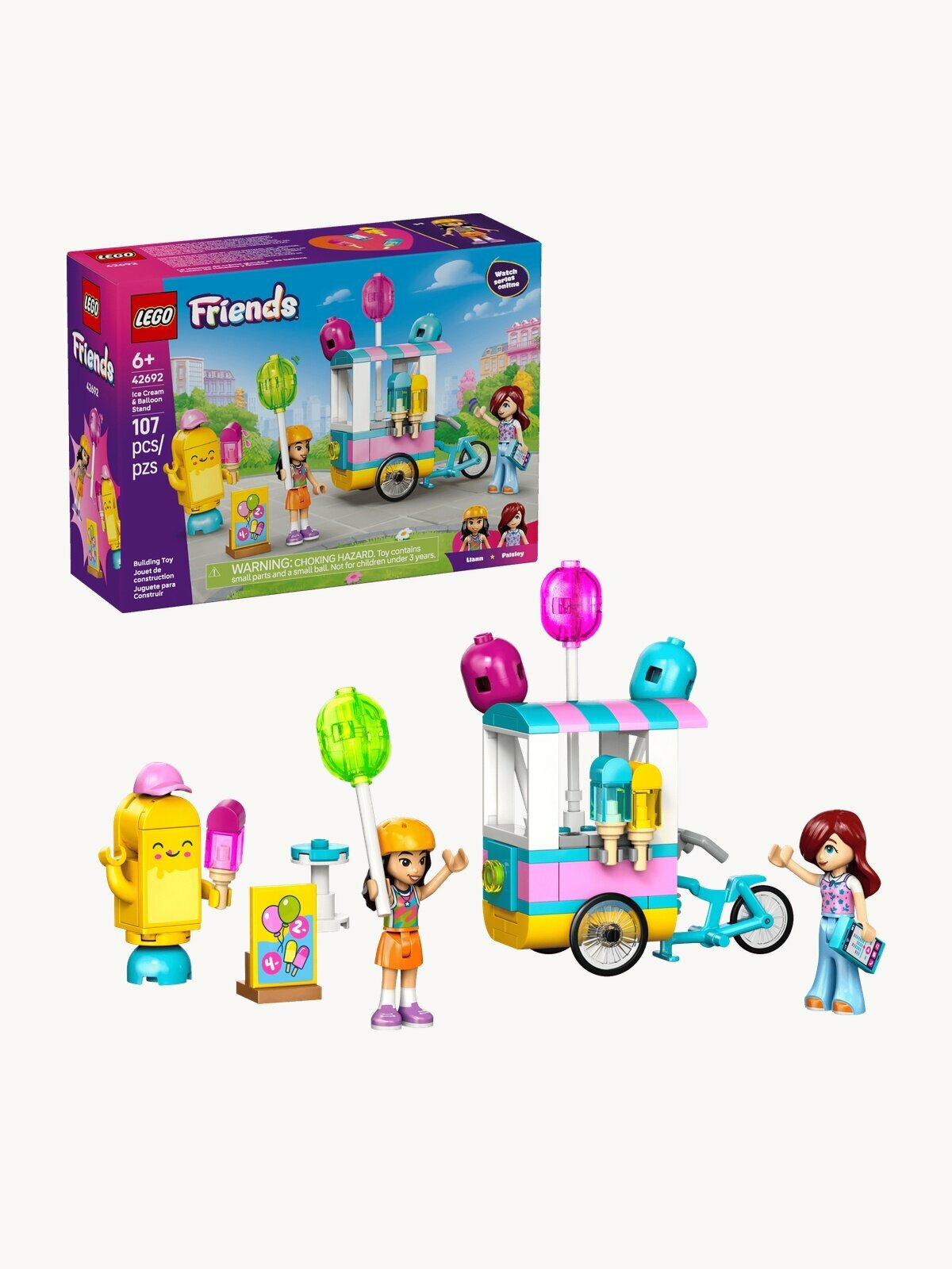 Конструктор LEGO Friends 42692 Подставка для мороженого с воздушными шарами, 107 дет.